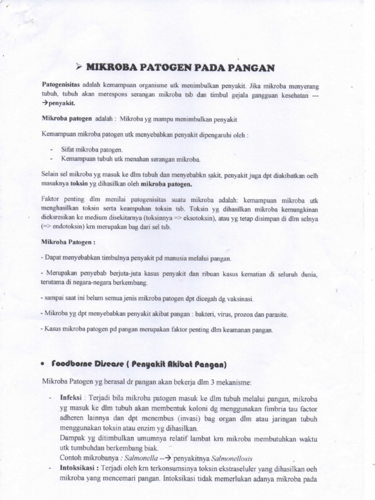 Ix Mikroba Patogen Pada Pangan & Berbagai Jenis Patogen Penyebab ...