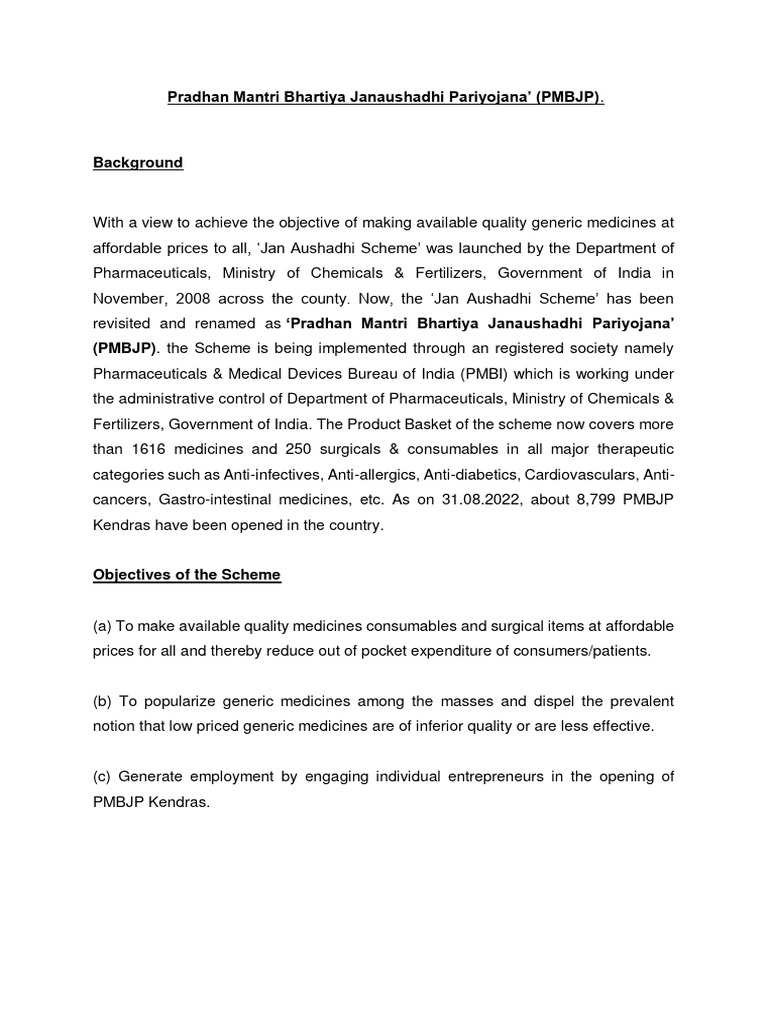 Website Updation 2022 PMBJP-1 | PDF