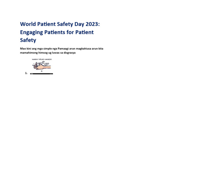 World Patient Safety Day 2023 | PDF