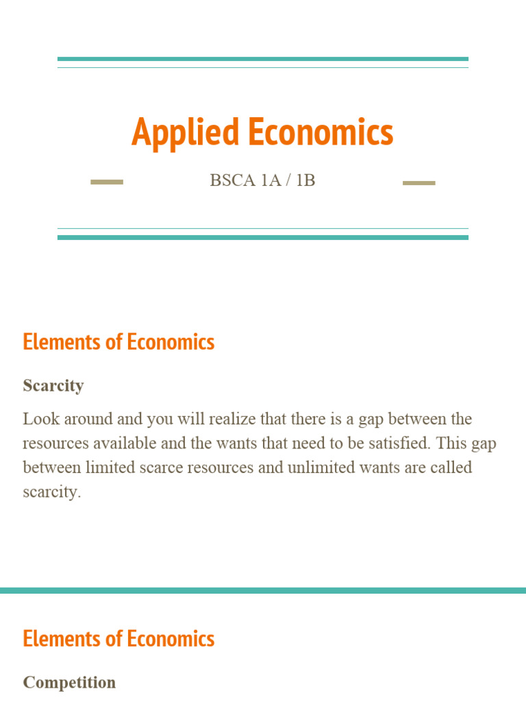 Key Concepts in Applied Economics | PDF | Finance & Money Management