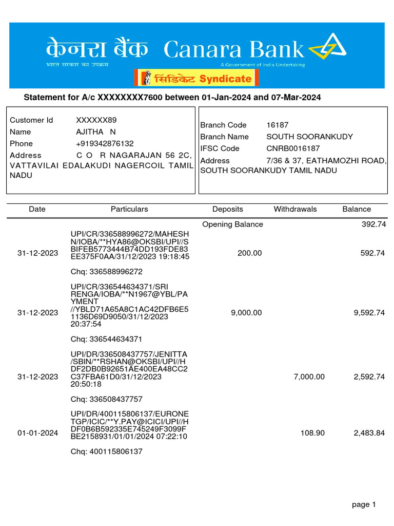 E-Passbook - Statement | PDF | Banks | Banking