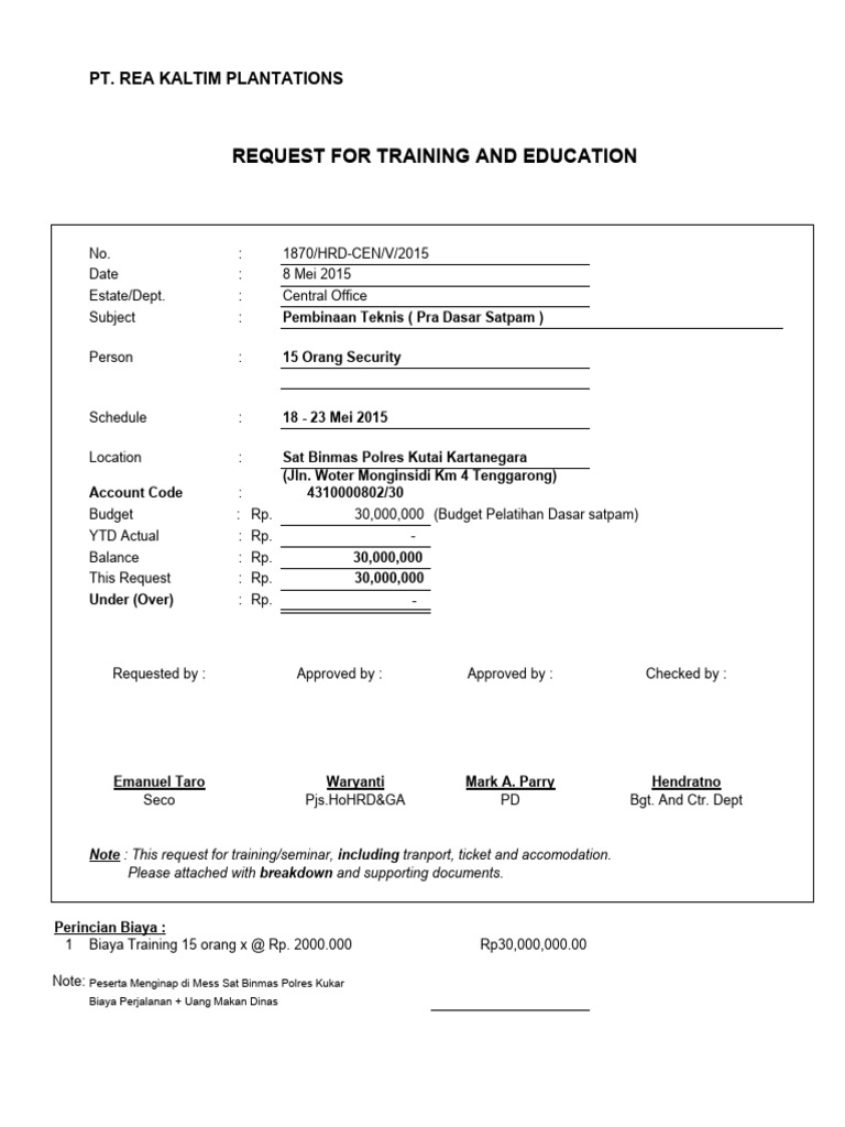 Request Form For Facilities | PDF