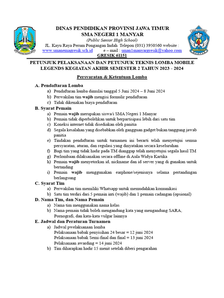 Juknis Mobile Legend (2) - 2 | PDF