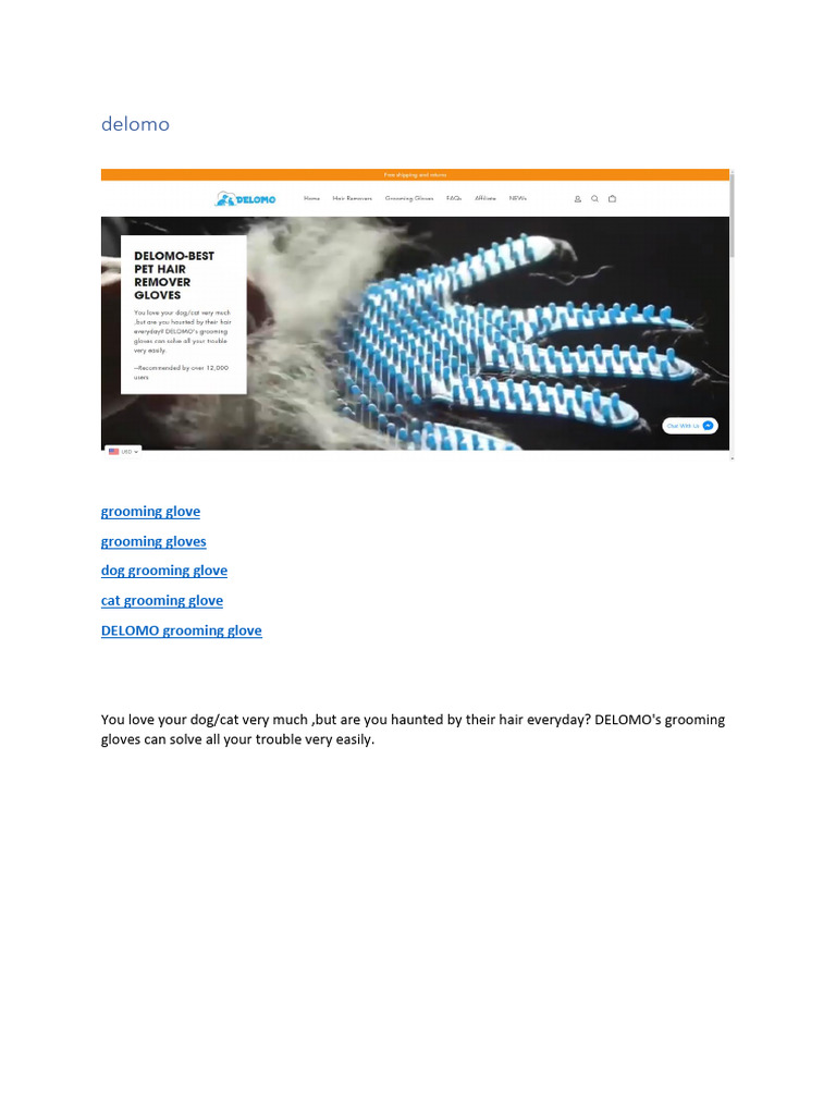 DELOMO Dog & Cat Grooming Gloves | PDF | Language Arts & Discipline ...