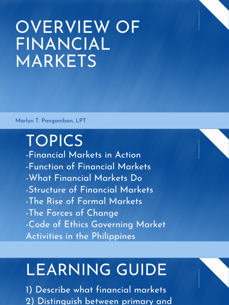 Overview of Financial Markets | PDF | Financial Markets | Stocks