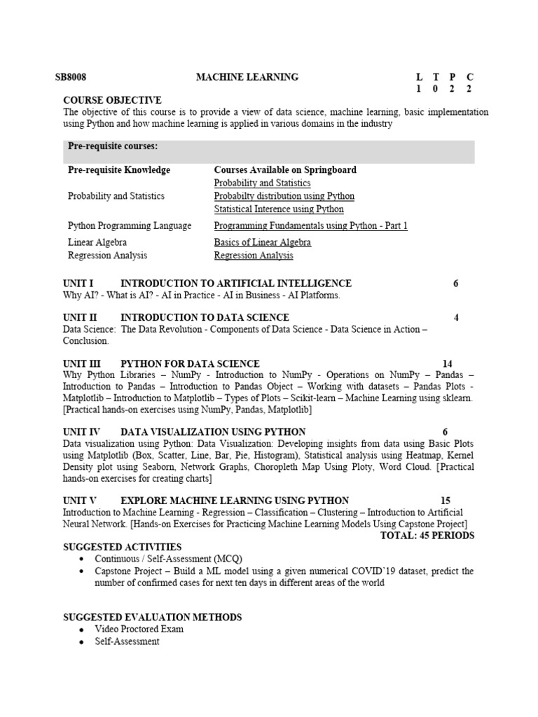SB8008 Machine Learningl TPC | PDF | Machine Learning | Artificial ... SB8008 Machine Learningl TPC | PDF | Machine Learning | Artificial ...