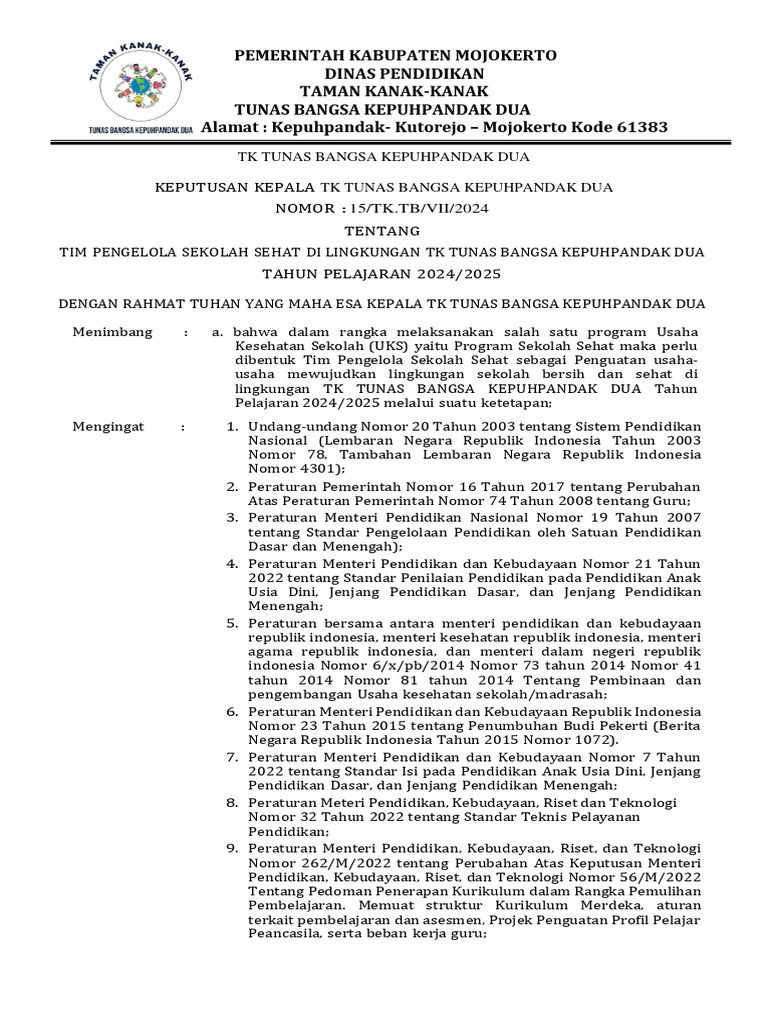 SK GSS TK Tunas Bangsa Kepuhpandak Dua | PDF