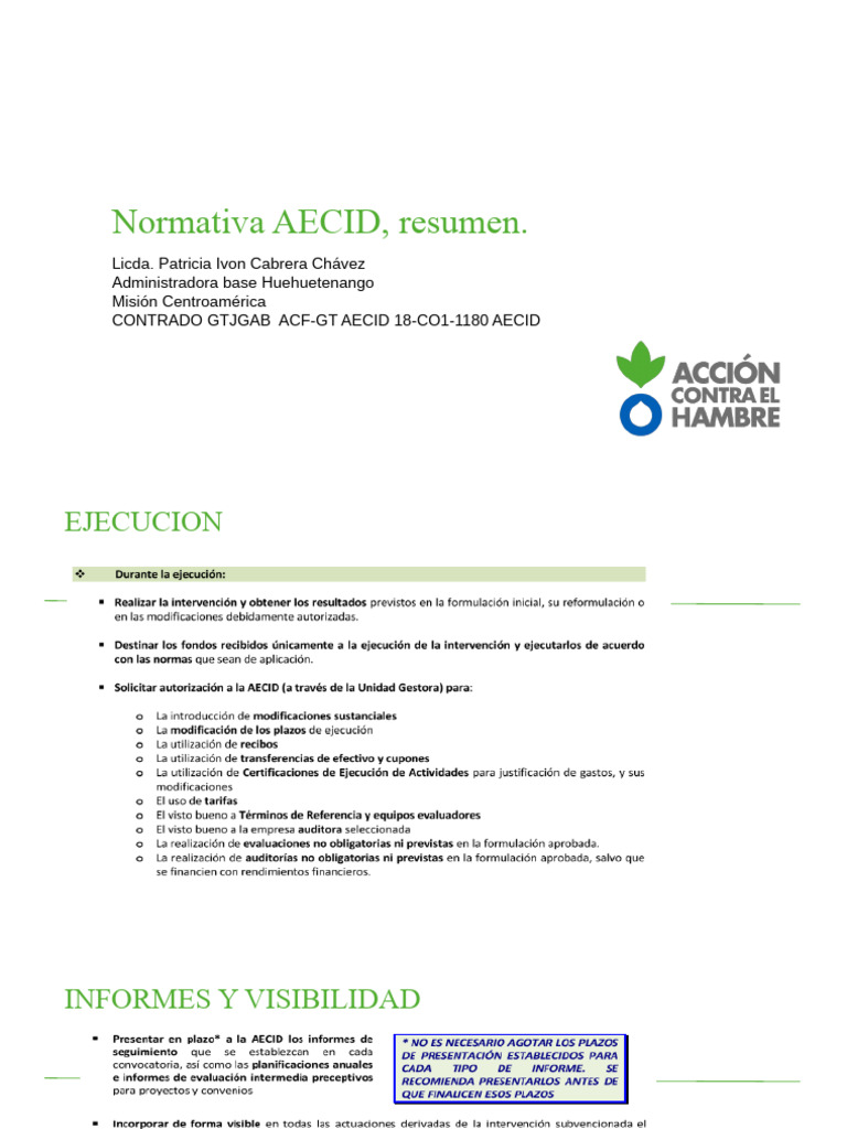 Normativa AECID resumen | PDF