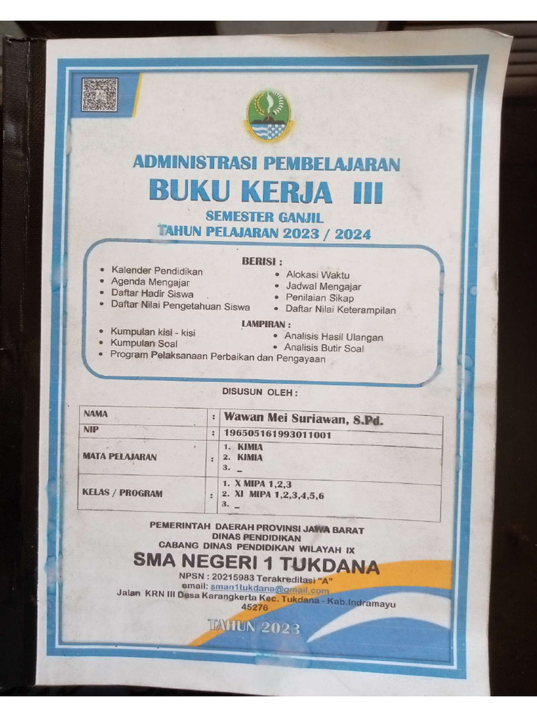 Buku Kerja III Daftar Nilai DSB | PDF