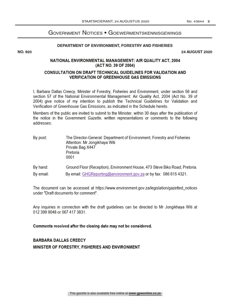 National Environmental Management - Air Quality Act - Technical ... National Environmental Management - Air Quality Act - Technical ...