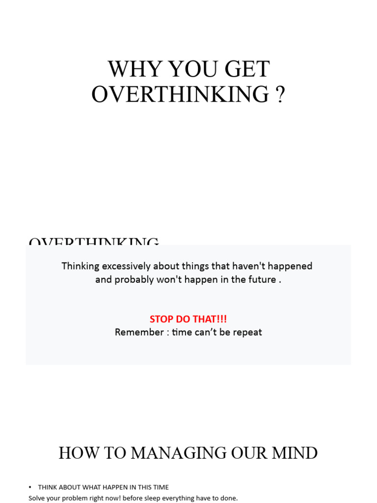 Overcoming Overthinking: Effective Strategies | PDF | Career & Growth ...