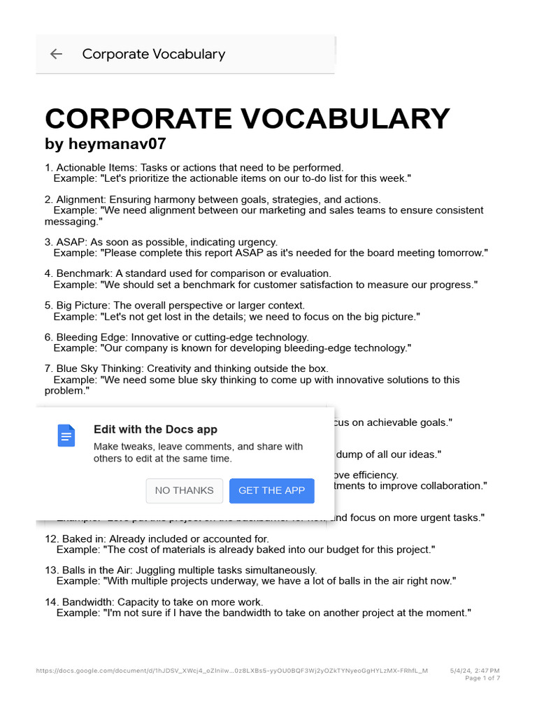 Corporate Vocabulary | PDF | Incentive | Sales