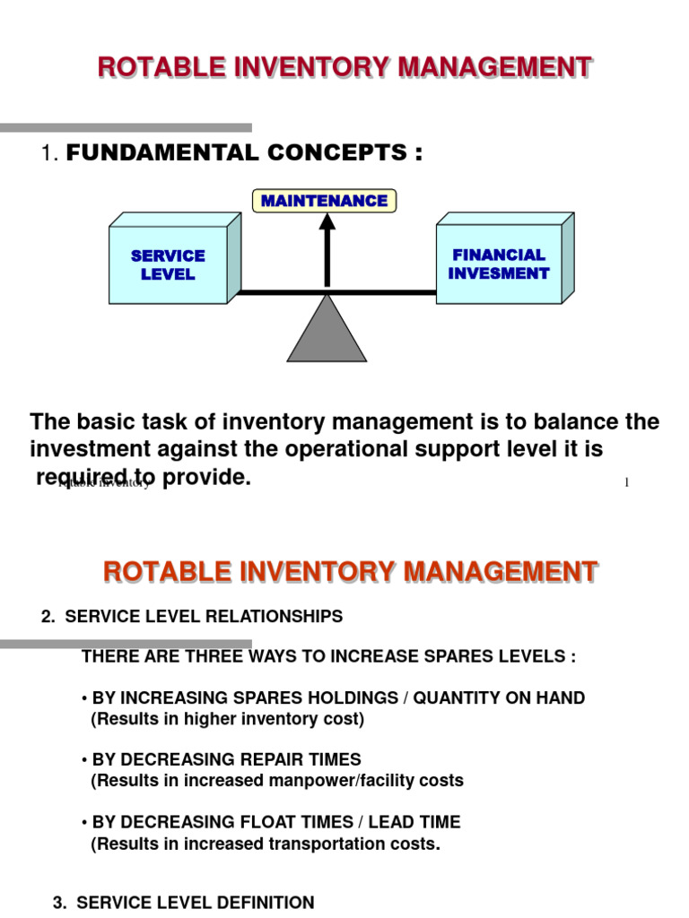 ROTABLE INVENTORY | PDF | Standard Deviation | Inventory