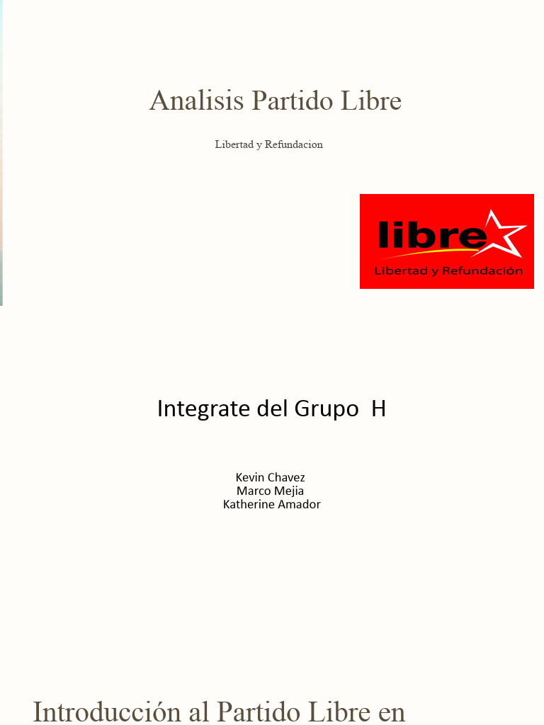 Análisis del Partido Libre en Honduras | PDF | Honduras | Ciencias ...