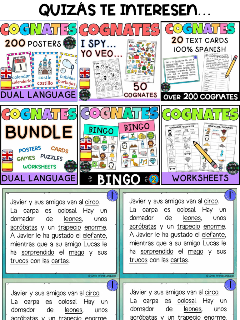 Spanish Cognates | PDF | Circo | Animales y humanos