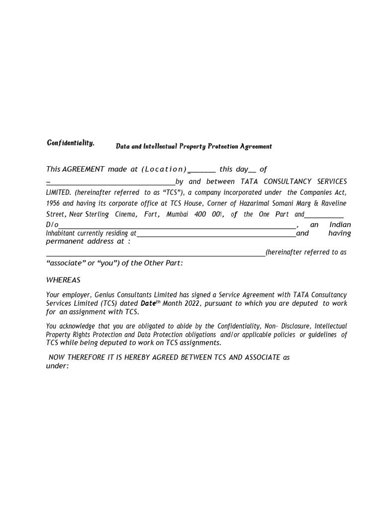 Confidentiality Data and Intellectual Property Protection Agreement ...