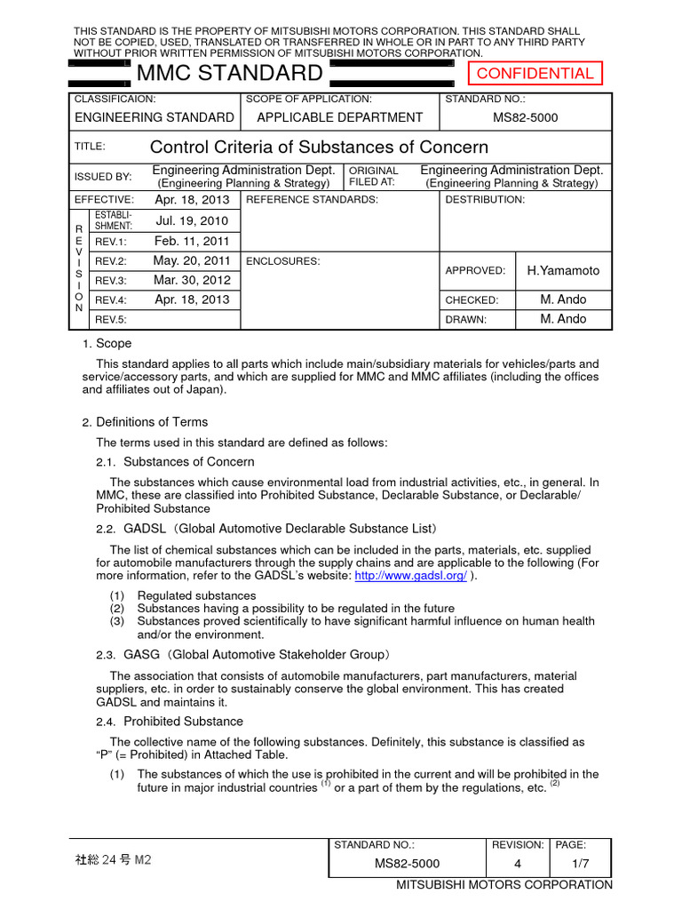 MS82-5000E04 - Control Criteria of Substances of Concern | PDF ...