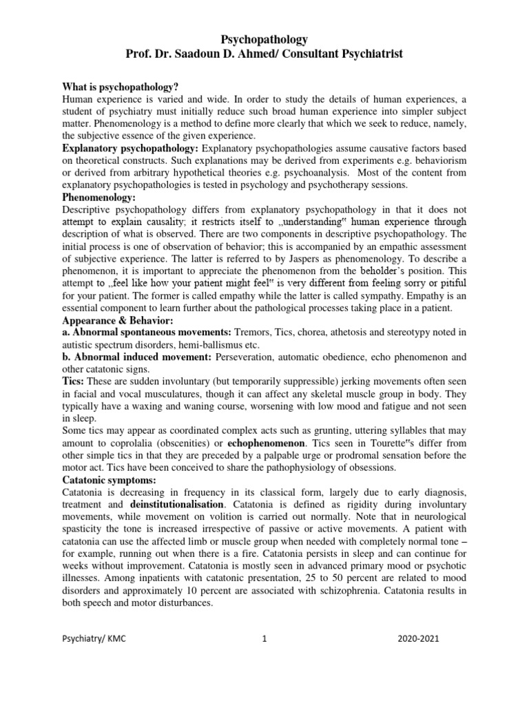 False Sensory Perceptions in Psychopathology | PDF | Hallucination ...