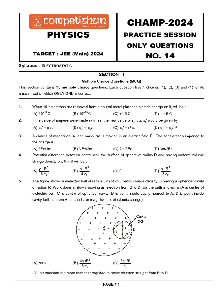 Electrostatic | PDF | Sphere | Electromagnetism