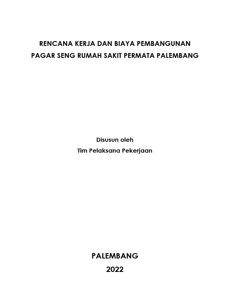 Rencana Pemasangan Pagar Seng RS Permata | PDF