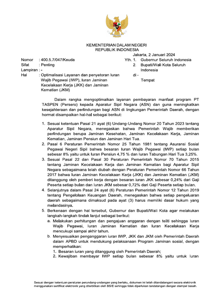 Surat Plh. Dirjen 40057047 Keuda | PDF