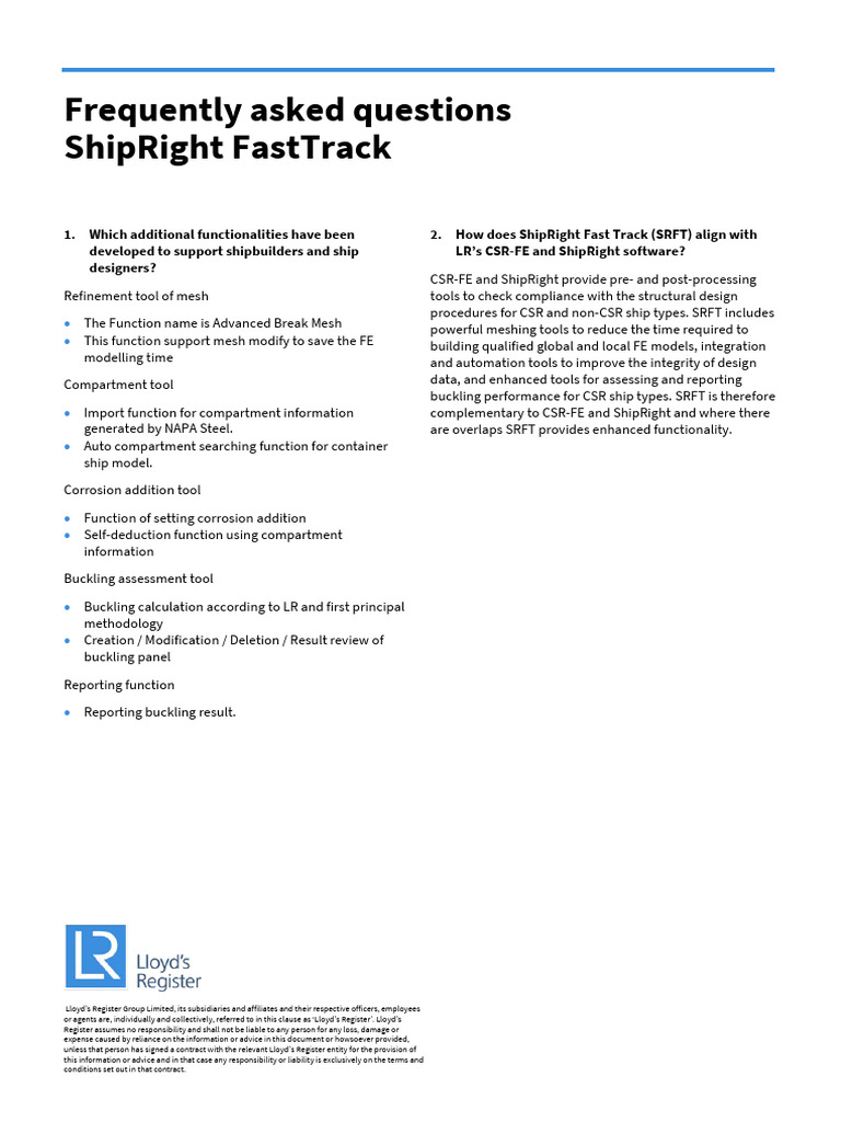 ShipRight FastTrack FAQ | PDF | Shipbuilding