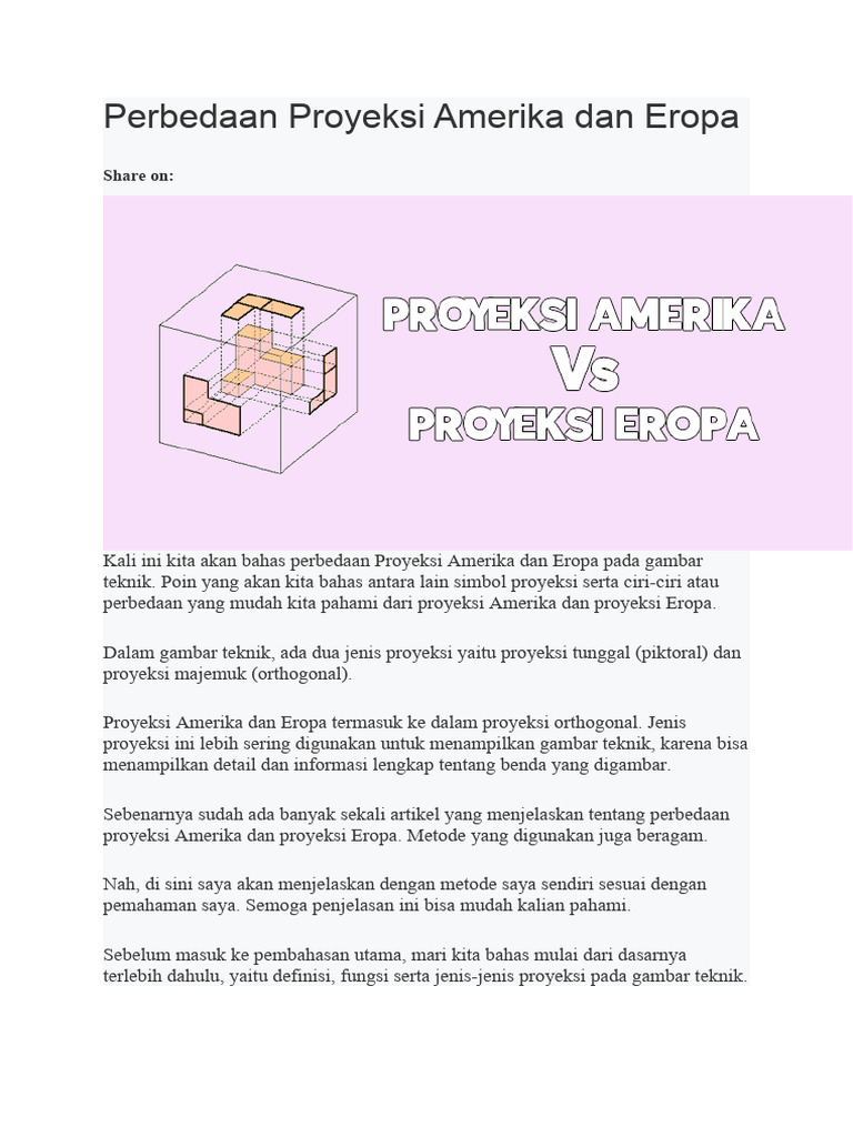 Perbedaan Proyeksi Amerika Dan Eropa | PDF