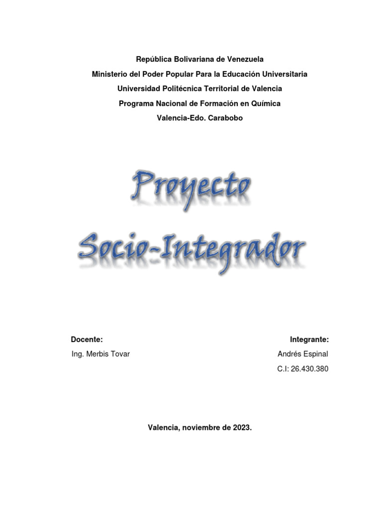 Proyecto Socio-Integrador | PDF | Entorno natural | Sustentabilidad