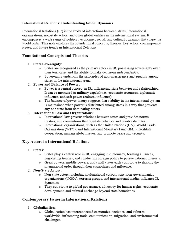 International Relations | PDF | International Relations | International Law