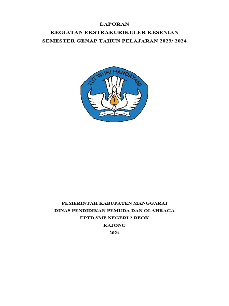 Laporan Kegiatan Ekstrakurikuler Kesenian 2024 | PDF