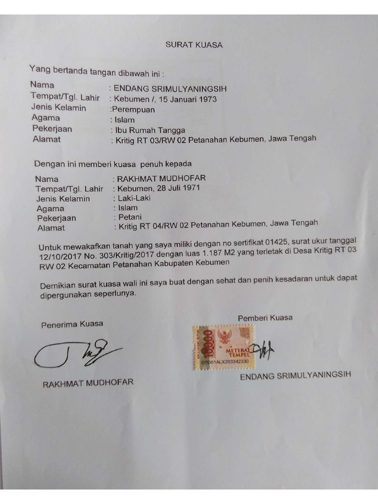 Surat Kuasa | PDF
