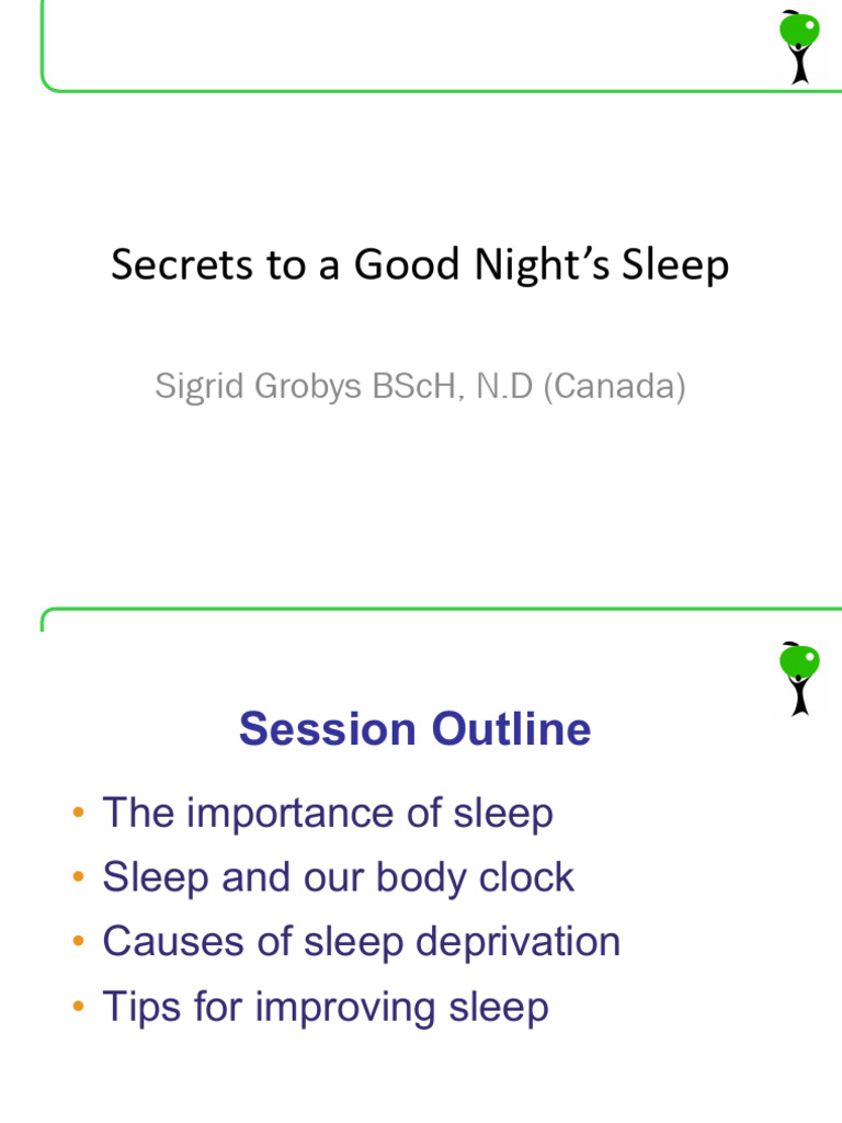 Secrets To A Good Night's Sleep | PDF | Sleep | Sleep Deprivation