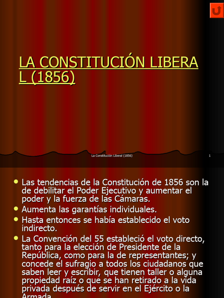 Análisis de la Constitución Liberal 1856 | PDF | Constitución | Legislador