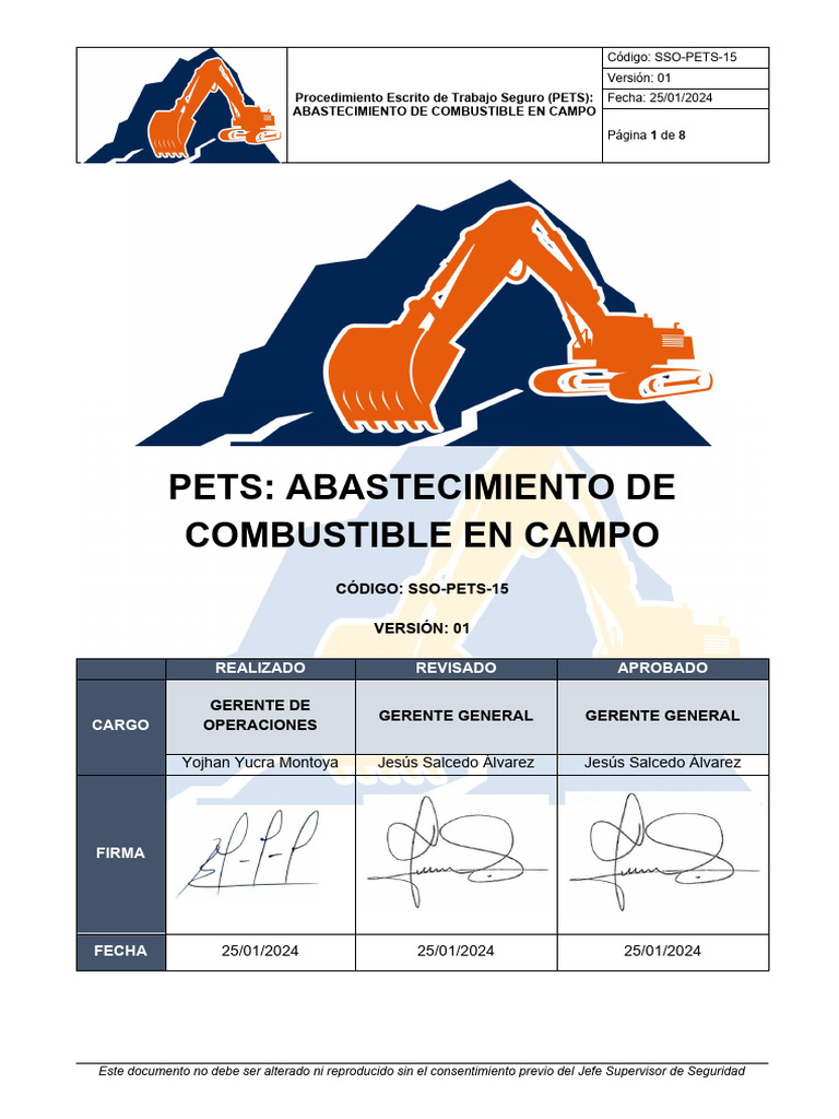 Sso-Pets-14 Abastecimiento de Combustible en Campo | PDF | Camión
