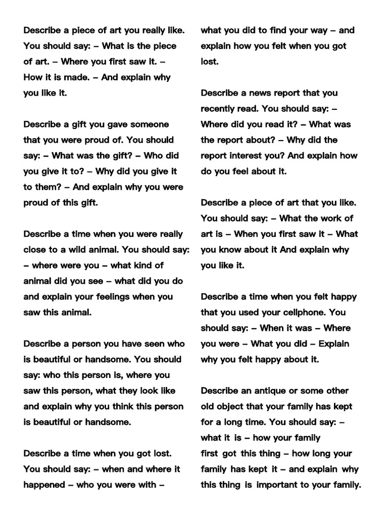 Speaking Part 2 Practice | PDF