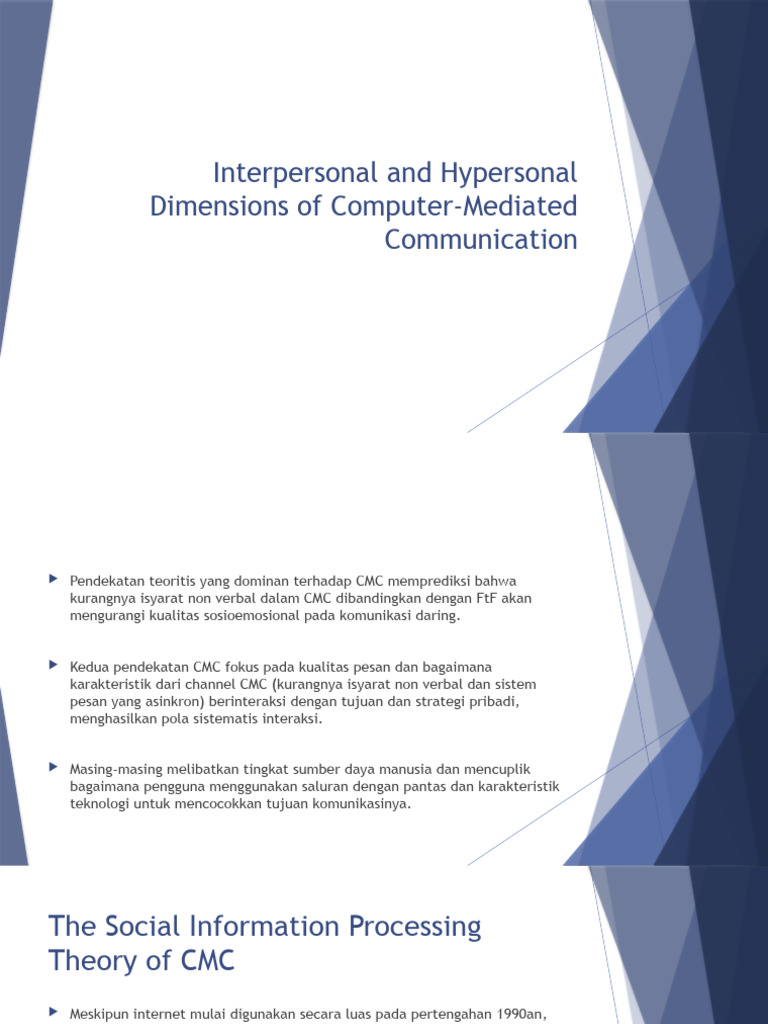 Pertemuan 10 Hyperpersonal of CMC and Social Media | PDF