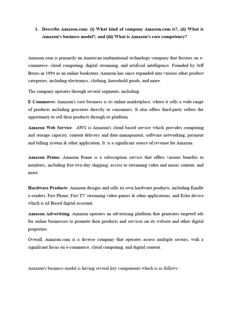 Assignement - 1 Amazon Case Study | PDF | Amazon Web Services | E Commerce