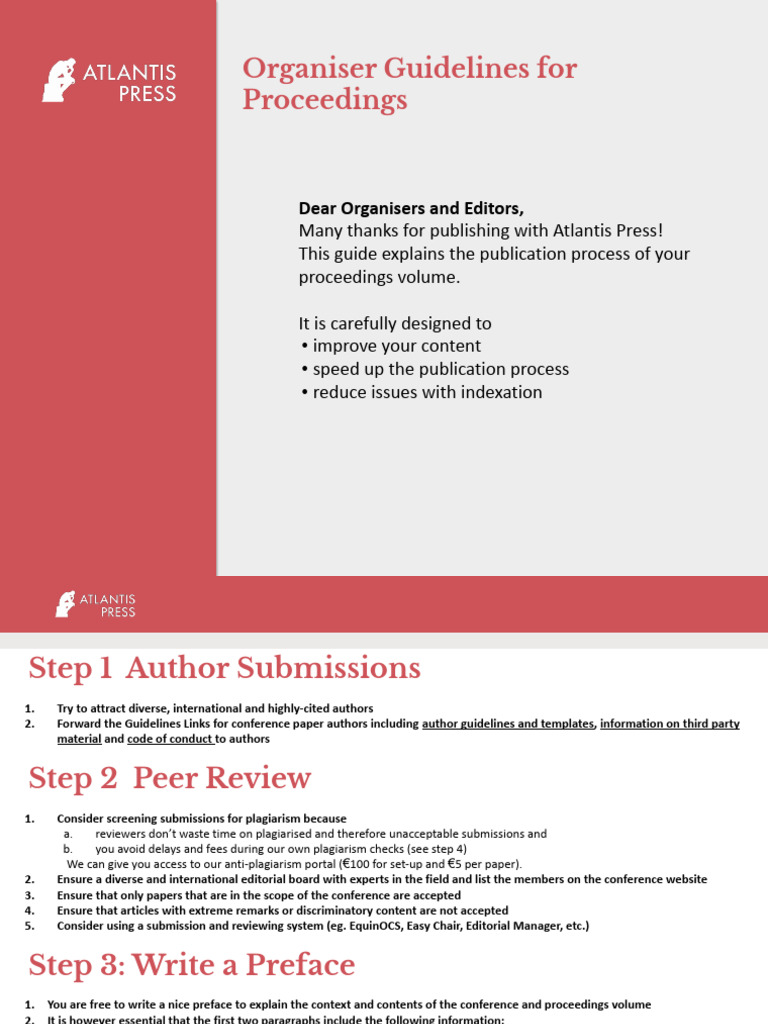 Proceedings - Organiser Guidelines 2022-08-30 | PDF | Plagiarism ...
