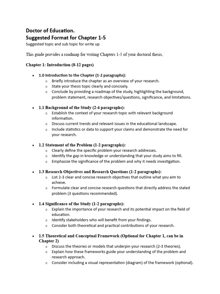 Guide to Writing Doctoral Thesis Chapters | PDF | Methodology | Survey ...