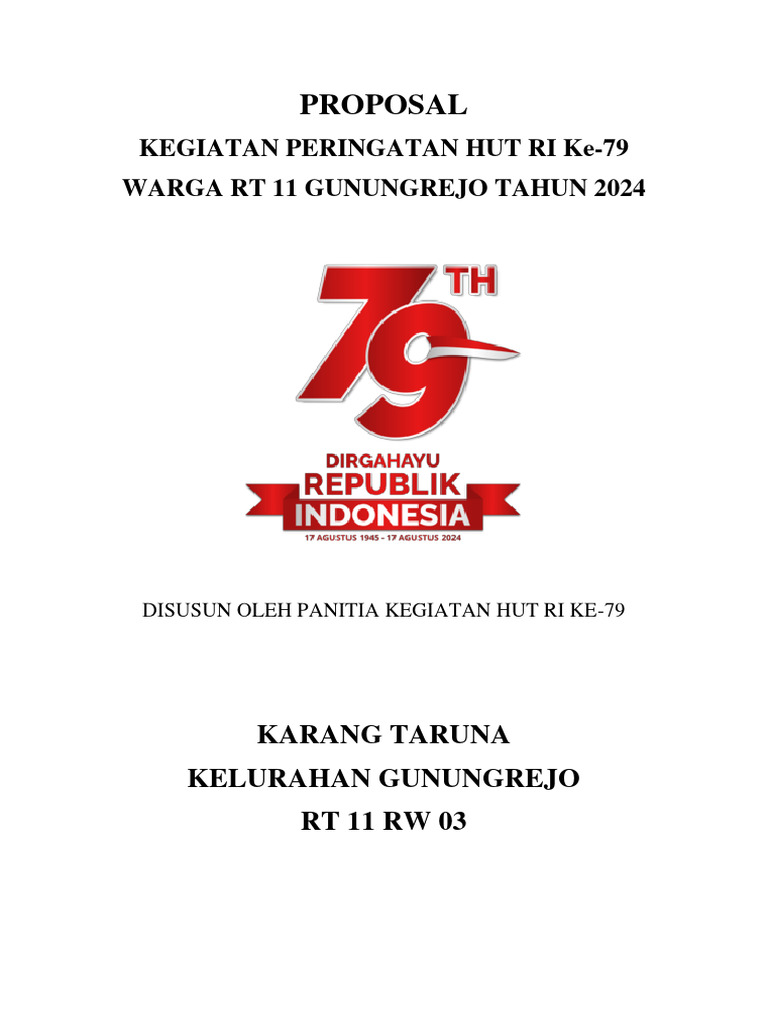 Proposal Kegiatan HUT RI Ke-79 2024 | PDF