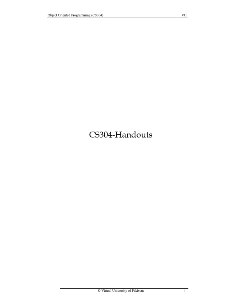 CS304 Handouts (Updated) | PDF | Method (Computer Programming) | Inheritance (Object Oriented ...