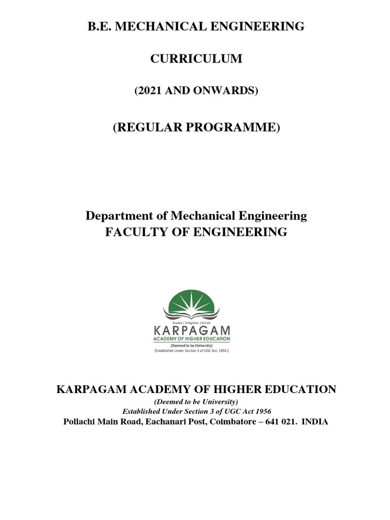 2021 FT Mechanical Engineering Curriculum Syllabus | PDF | Corrosion | Electrochemistry