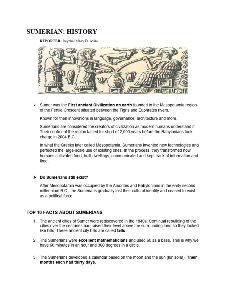 SUMERIAN-HISTORy | PDF | Sumer | Mesopotamia