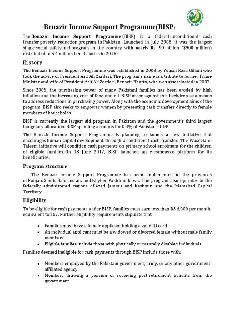 Bisp Program | PDF | Poverty | Poverty & Homelessness