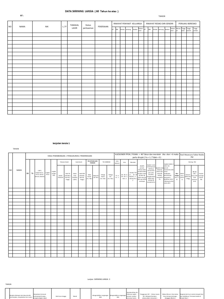 Blangko Skrining ILP LANSIA | PDF