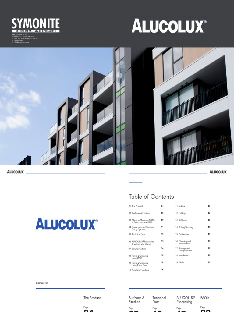 Alucolux Brochure FINAL Symonite | PDF | Sheet Metal | Metalworking