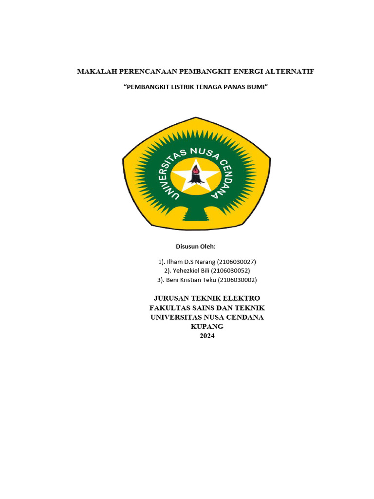 Makalah Perencanaan Pembangkit Energi Alternatif | PDF | Griya & Taman