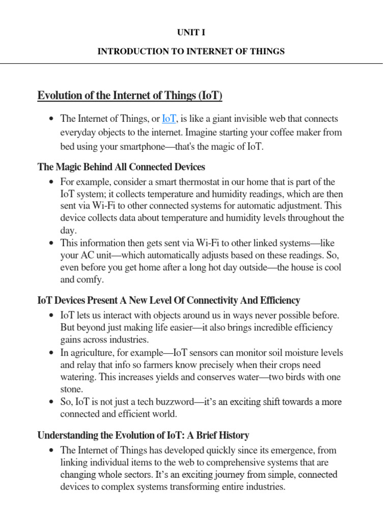 Ocs352 Iot Unit 1 | PDF | Internet Of Things | Cloud Computing