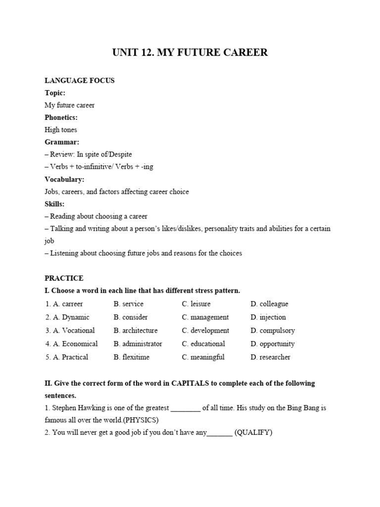 E9 Unit 12 | PDF | Teachers | Experience