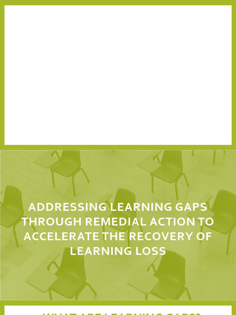 REPORT. Addressing Learning Gaps | PDF | Learning | Teachers